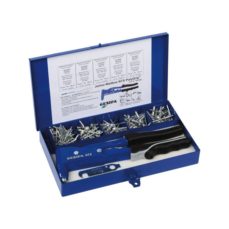 Coffret rivets Polygrip et pince NTX